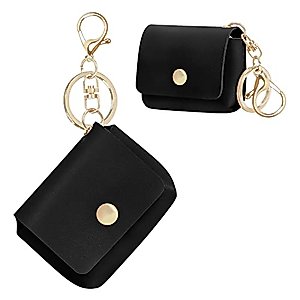 Toplive Compatible with AirPods Pro Case, PU Leather Shockproof Protective Case Cover for AirPods Pro with Keychain and Clasp -Black