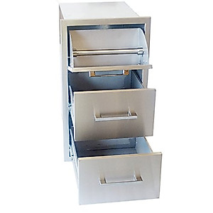 SUNSTONE BA-DPCF17 Beveled Frame Paper Towel Combo Drawer, 17"