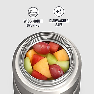 THERMOS Stainless King Vacuum-Insulated Food Jar with Spoon, 16 Ounce, Matte Steel