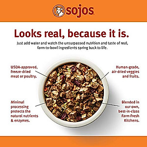 Sojos Complete Turkey & Salmon Recipe Senior Grain-Free Freeze-Dried Raw Dog Food, 7 Pound Bag