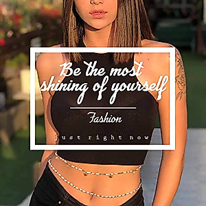 Beads Waist Bikini Chain Gold Boho Butterfly Belly Chains Layered Body Chain Beach Tassel Stretchy Stomach Jewelry for Women