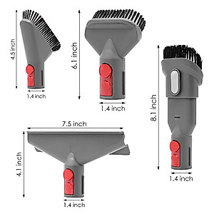 Brush Attachment Kit for Dyson V15 V11 V10 V8 V7,Vacuum Cleaner Accessories Including Mattress Cleaner,Combination Tool,Crevice Tool,Soft Dusting Brush