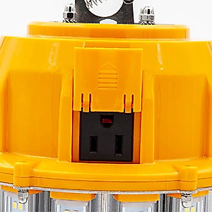 Maxxima High Bay LED Temporary Work Light Fixture, IP65, Linkable, 60 Watt 7200 Lumens Daylight 5000K, Stainless Steel Cage Guard, Plug in