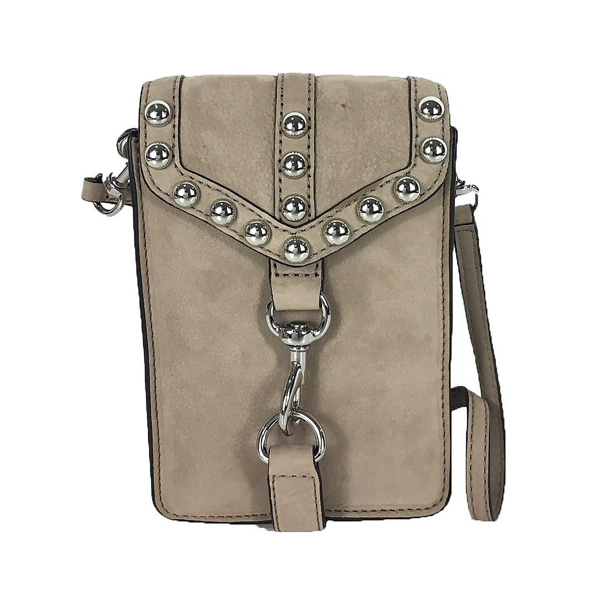 Rebecca Minkoff Rose Studded Leather Phone Crossbody, Sandstone