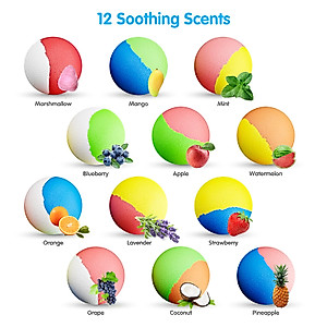 Bath Bombs for Kids with Surprise Toys Inside, 12 Pack Organic Bubble Bath Fizzies with Dog Puppy Toys for Boys Girls Toddlers Bath Bombs Gift Set