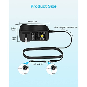 Aclorol 36W Universal AC/DC Power Adapter 3~12V 3A Adjustable Power Supply 100V-240V AC to DC 3V-12V 9V 7.5V 6V 5V 4.5V 3V 3A 2.5A 2A 1A Converter Switching with Polarity Converter & 14 Tips