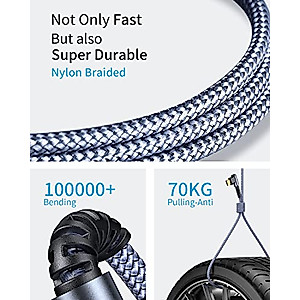 MRGLAS 4-Pack USB C to USB C Cable 60W 3.2A, [90°, Gold-Plated] Type C Charger Fast Charging for iPhone 15 Pro Max Plus, [10+6.6+3.3+1.6FT] USB C Charger Cable for Samsung S24 S23,iPad Pro,MacBook Pro