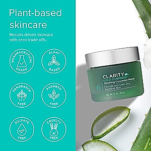 ClarityRx Cold Compress Soothing Cucumber Face Mask, Natural Plant-Based Cooling Facial Treatment with Aloe for Sensitive & Rosacea-Prone Skin (1.7 oz)