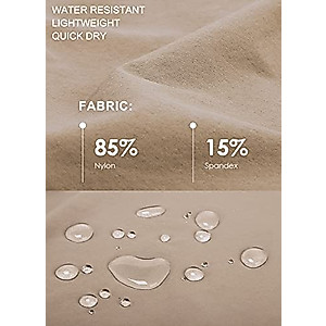 BALEAF Men's Running Pants Elastic Waist Lightweight Jogging Stretch Golf Workout Pants with Zipper Pockets Khaki XL