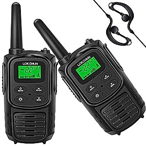 LOKSHUN Walkie Talkies for Adults Long Range with 22 FRS Channels,X1 Walkie Talkie Up to 5 Miles with Earpieces VOX Auto Squelch,Professional Walkie Talkies for Kids Gift Family Hiking Camping(2 Pack)