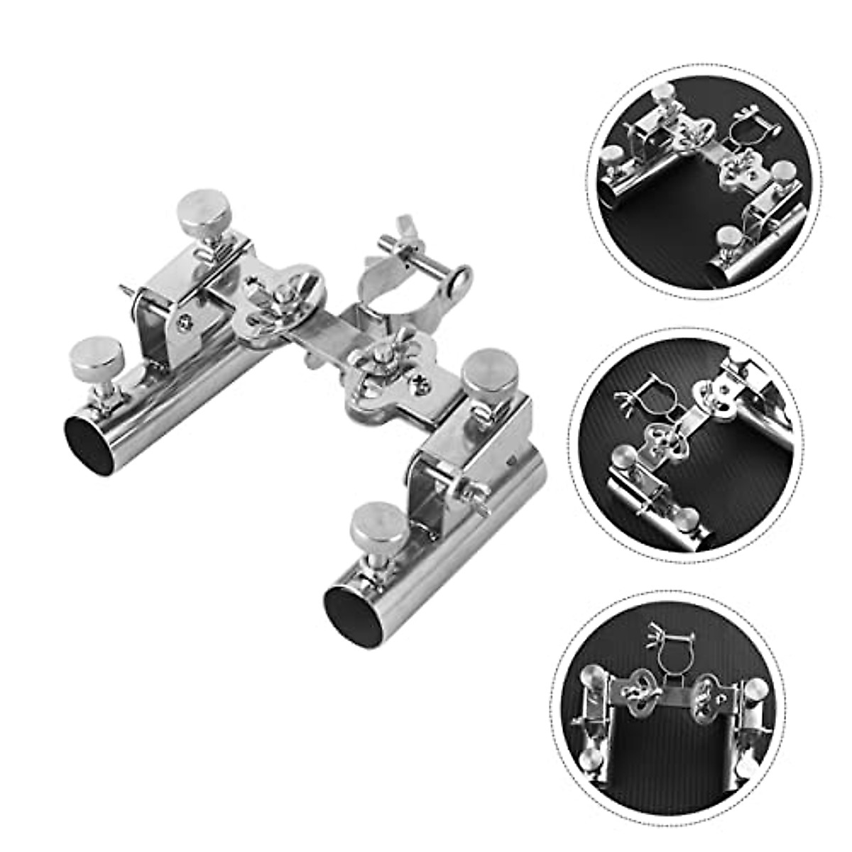 TOKIDNY 1pc Multipurpose Stand Tools Ice Rods for Equipment Part Chair Metal Stainless Rack Accessory Pole Rod Dual Umbrella Holder Universal Mount Double Hole Fishing Steel Adjustable