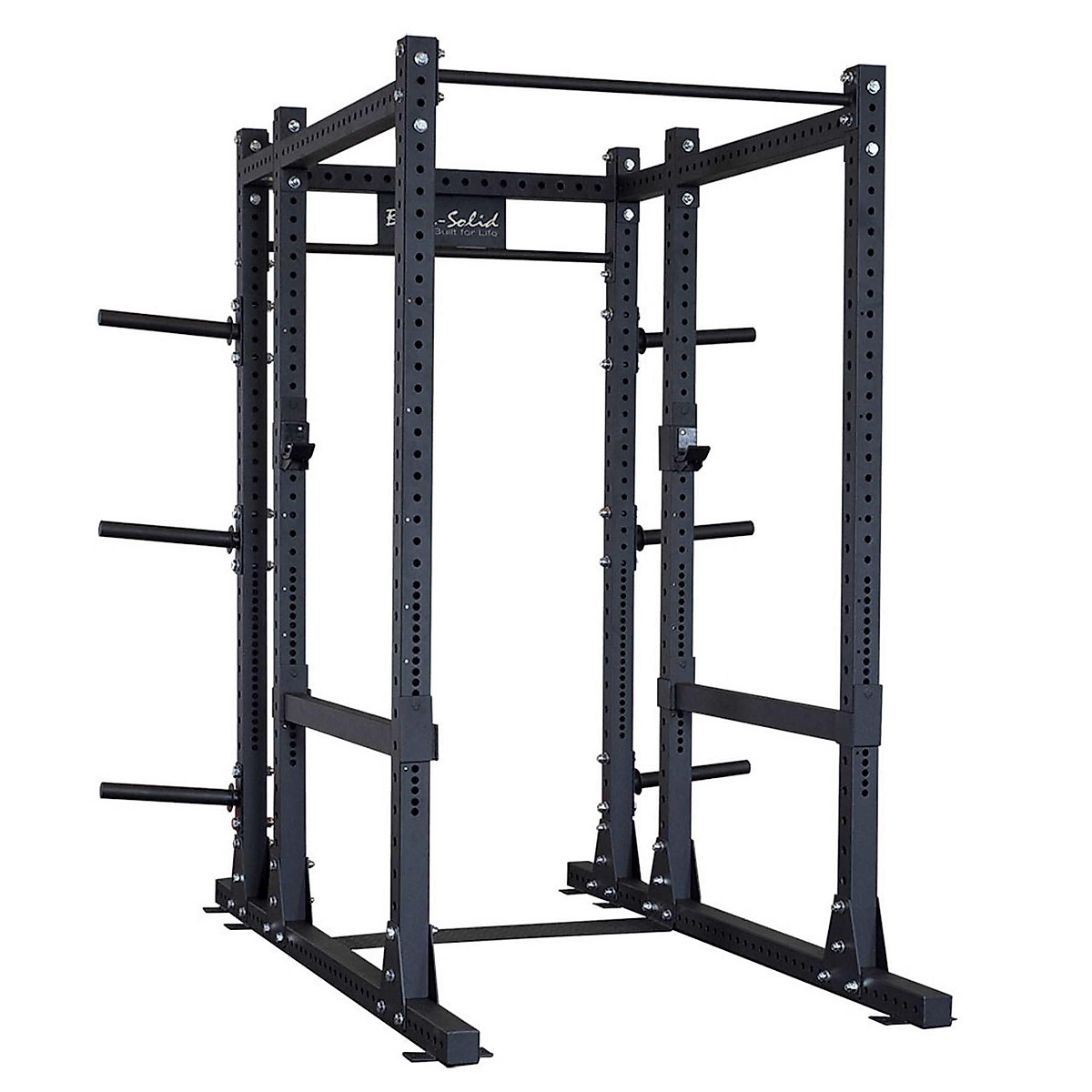 Body-Solid (SPR1000 Power Rack with 1000 Lb. Weight Capacity for Squats, Deadlifts, and Weightlifting Workout with J Hook Cups, Home and Commercial Gym, Black
