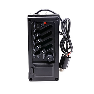 ASCENDAS Guitar EQ-7545R 4-Band EQ Equalizer System Acoustic Guitar Preamp Piezo pickup for Cigar Box Guitars Black (FLAT)