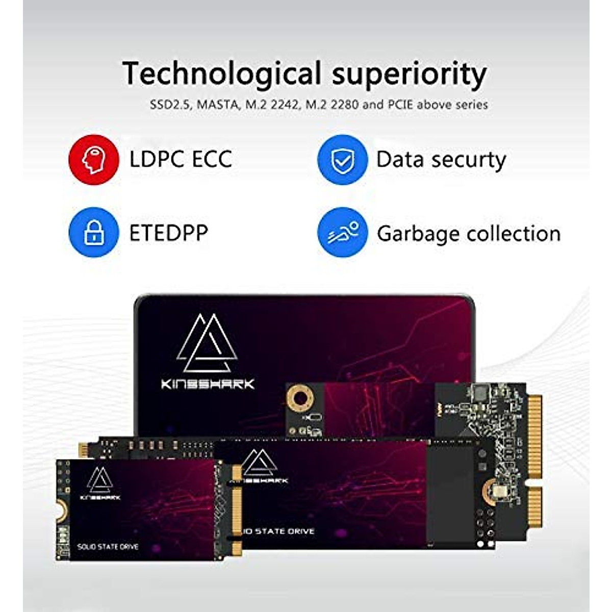 Kingshark M.2 2242 SSD 64GB Ngff Internal Solid State Drive High-Performance Hard Drive for Desktop Laptop SATA III 6Gb/s Includes SSD (64GB, M.2 224