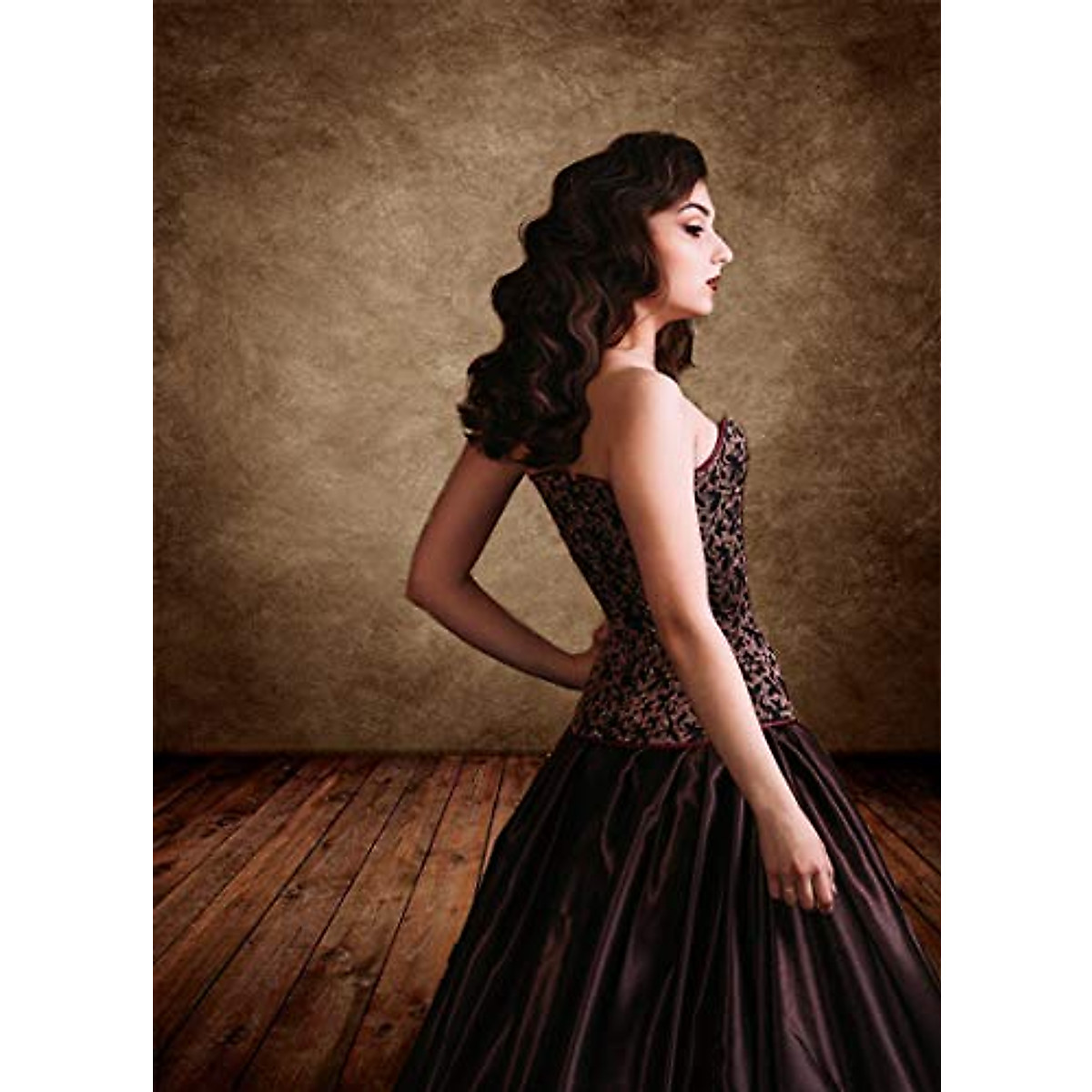 WOLADA 5x7FT Abstract Brown Wood Backdrops Newborn Photography Backdrop Retro Dark Wooden Floor Wall Backdrop Vintage Photo Backdrop Photographer Pictures Video Background Studio Props 10702