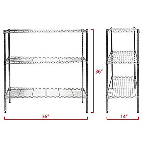 Apollo Hardware Chrome 3-Shelf Wire Shelving with Wheels 14"x36"x36"