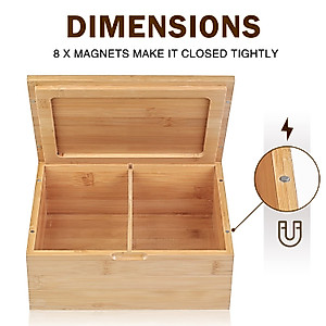 SafeDelux Bamboo Wooden Decorative Box and Aluminum Storage Jar