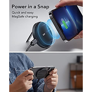 ESR HaloLock Kickstand Wireless Charger, MagSafe-Compatible Charger for iPhone 14/14 Plus/14 Pro/14 Pro Max and iPhone 13/12 Series, with 5 ft (1.5 m) Removable Cable, Adapter Not Included, Black