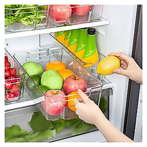 LSZ fridge organizer 6Pcs Refrigerator Organizer Bins Set, Clear Fridge Organizer, 14 Grid Egg Tray Beverage Box BPA Free Pantry Organization fridge organizer
