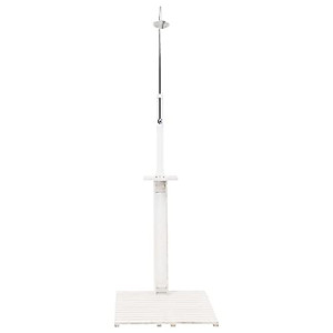 vidaXL Solid Wood Fir Wooden Garden Shower Portable Mobile Pressure Adjustable Outdoor Camping