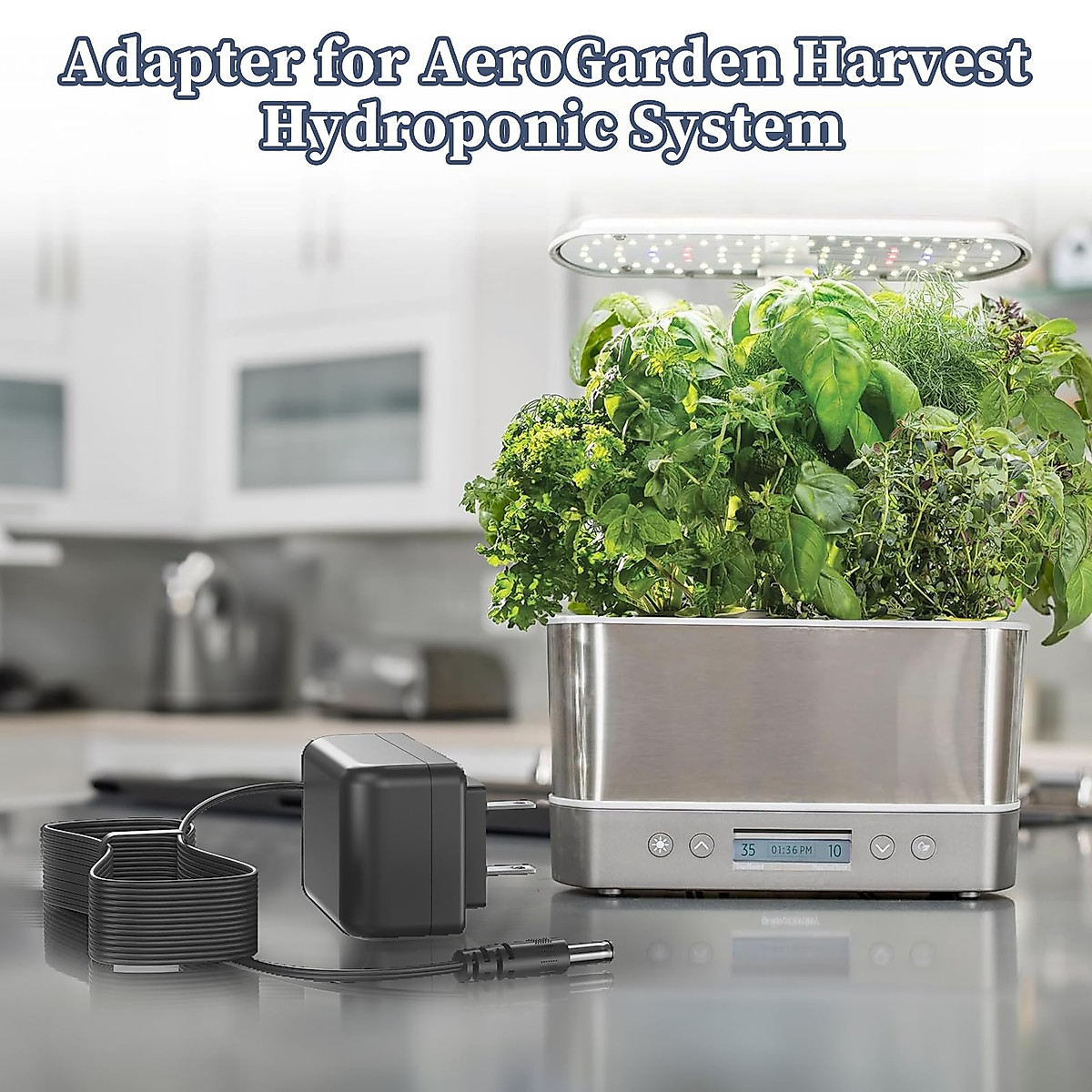 DONYOIE 12V Charger for AeroGarden Harvest 360 Slim Elite 100690-BLK 100691 100692-BLK 100693-PPL 100694-BLK 100695-PPL Power Cord Replacement AC Adapter DC Adaptor Supply