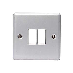 Masterplug - Metal Clad 2-Way 2-Gang Light Switch