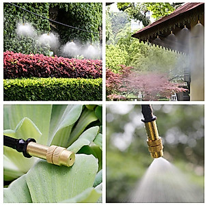 VAlinks Garden Automatic Drip Irrigation Set, 33ft/10m Drip Irrigation Kits with Adjustable Copper Nozzles Drippers,1/4" Blank Tube Watering Kit for Patio Lawn Garden Greenhouse Flower Bed