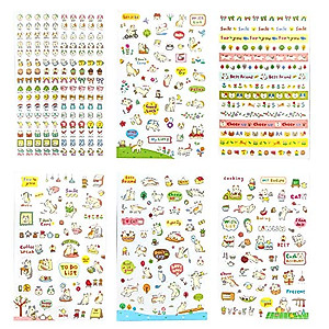 Kawaii School Supplies - Cat Stationery Set, 6 Gel Pens, 120 Sticky Memos, 6 Sticker Sheets & 1 Sticker Album( 8 Sheets), 240 Bookmark Page Flags - Cute Japanese Style Office Supplies- Gift for Girls