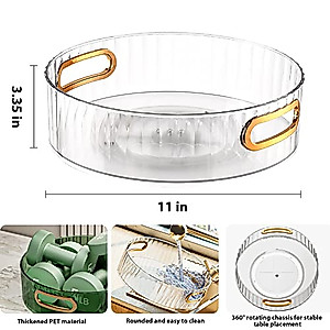 AOEUUTGG Large Capacity Makeup Brush Holder Turntable Organizer for Cabinet 360° Rotating Makeup Organizer, Multi-Purpose Desktop Stationary Organizer, Home Office Art Supply Storage Box（White）