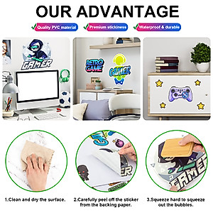 Gamer Room Decor,Gaming Wall Decals Sticker Boys Room Decor,Glow in The Dark Video Game Wall Stickers,Game Wall Decals for Gamer Bedroom Playroom