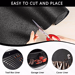 Foam Toolbox Liner Drawer Mat 1/8 Inch Thick X 24 Inch Wide X 24 Ft Long Black, No Slip for Protecting Cabinet, Garage, Cart, Tool Box