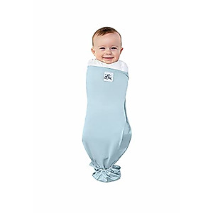 The Ollie Swaddle - Helps to Reduce The Moro (Startle) Reflex - Made from a Custom Designed Moisture-Wicking Material (Sky)