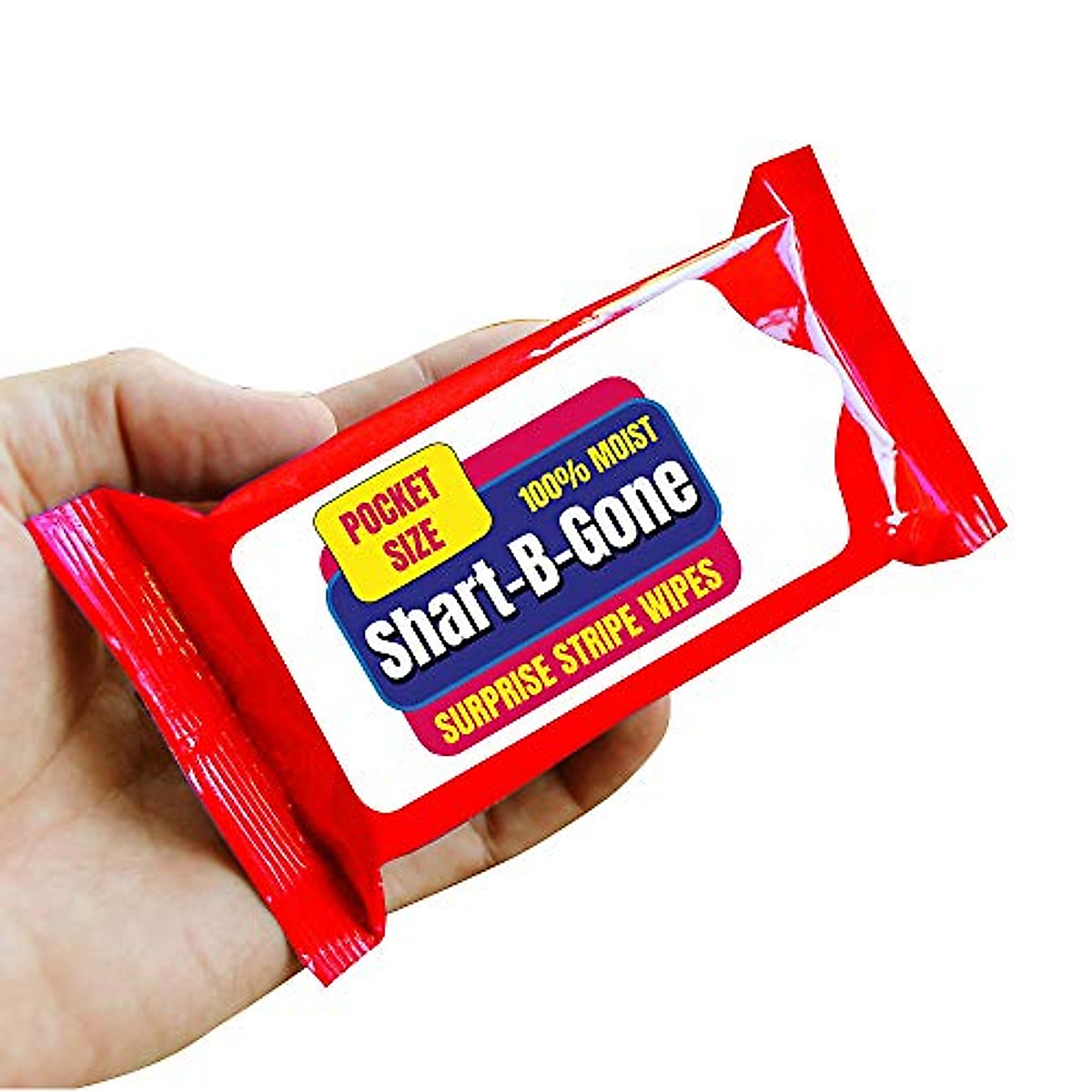 Shart Be Gone Surprise Stripe Wipes - Funny Moist Wipes for Teens and Adults - Travel Size