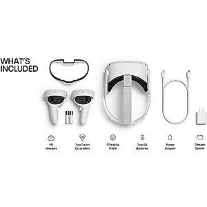 Oculus Newest Quest 2 VR 128GB Holiday Bundle, Advanced All-in-One Virtual Reality Gaming Headset — Black Glasses Cleaning Cloth