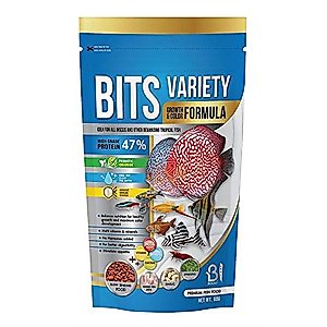 A.D.P. Fish Booster Bits Variety All Discus & Tropical Fish Food Mini Slow Sinking Pellets Grow Faster & Color Enhancing High Protein 47% for Goldfish & Aquarium Tropical Fish 60 g. Small Fish Feed