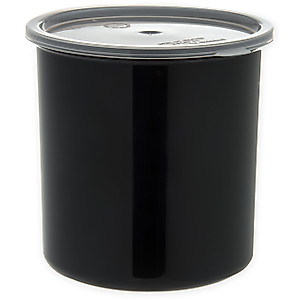 Carlisle FoodService Products Classic Round Storage Container Crock with Lid for Kitchen, Restaurants, Home, Plastic, 2.7 Quarts, Black