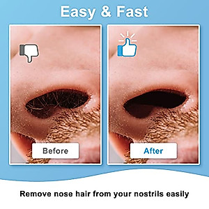 Keethem Nose Wax Kit for Men and Women - Instant Hair Removal, 100g Hard Wax, 20 Applicators, 10 Mustache Guards, and 10 Paper Cups - Painless, Safe, and Long-Lasting Results with 20x Usage - Black Applicators