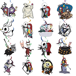32 PCS Nightmare Christmas Hanging Swirls Birthday Party Decorations, Nightmare Christmas Theme Birthday Party Supplies