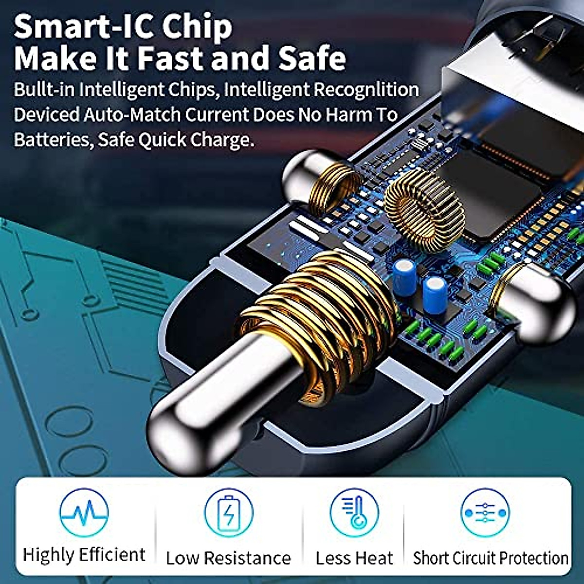 Car Charger,Apple MFi Certified iPhone Car Charger 38W USB C Car Charger IDiSONCABLE All Metal Dual Port PD&QC Car Charger Adapter with 2Pack Lightning Cable for iPhone 14 13 12 11 XR X XS iPad AirPod