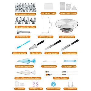 Kootek 177 Pcs Cake Decorating Kits and Cake Boards Drum 12 Inch