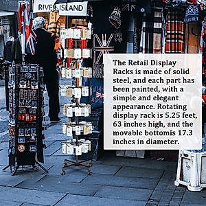 Hypergiant Retail Display Stand 7 Tier Rotating Rack For Store Display Shelves,Jewelry Keyring Socking Hats,Movable Shop Spinner for Toys Show ,Black,Adjustable height