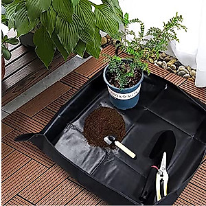 BIUWING 2PCS 39.4" x 39.4" Large Plant Repotting Mat Waterproof Transplanting Mat Indoor Plant Potting Mat Portable Gardening Mat Foldable Garden mat