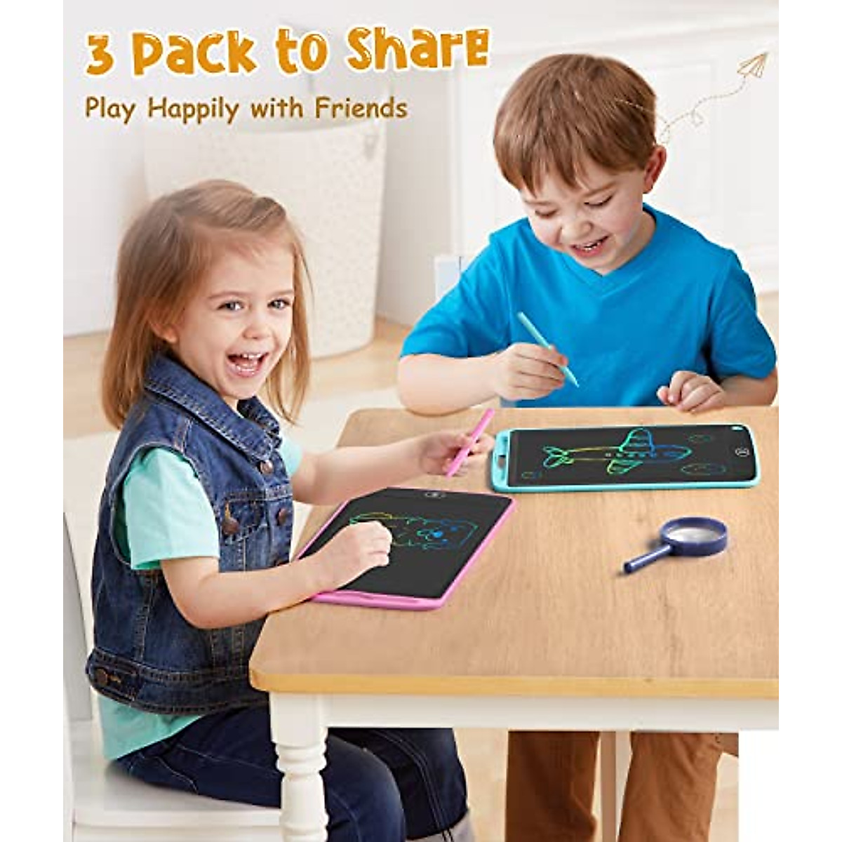 LCD Writing Tablet, 10-Inch Doodle Board, 3-Pack Toddler Toys, Educational Learning Drawing Tablet for Kids, Christmas and Birthday Gifts for 2 3 4 5 6 7 8 9 10 Years Old Boys and Girls