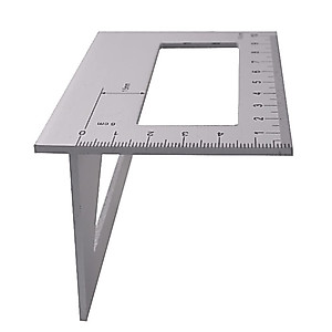 Healifty T Square Ruler Saddle Layout Square Gauge Woodworking Scribing Ruler 3D Mitre Angle 45/90 Degree Square Measuring Template Tool Aluminum Alloy Ruler for Carpenter T Square