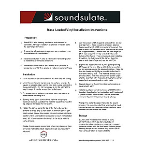 Soundsulate™ 1 lb Mass Loaded Vinyl MLV, Soundproofing Barrier 4' x 25 (100 sf) - Made in USA - Click for Options