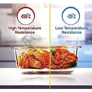 Utopia Kitchen Glass Food Storage Container Set - 18 Pieces (9 Containers and 9 Lids) - Transparent Lids - BPA Free (Blue, 18 Piece Set)