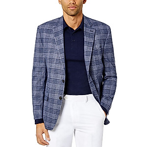 Lauren Ralph Lauren Mens Classic Fit UltraFlex Plaid Sport Coat 38 Regular Blue