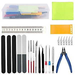 55Pcs Professional Model Tools Kit for Gundam, Modeler Basic Tools Craft Set Hobby Building Tools Gundam Model Tools Kit for Basic Model Building, Repairing and Fixing
