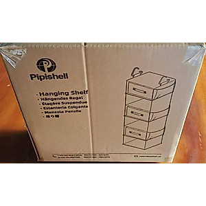 Pipishell Hanging Closet Organizer 6-Shelf, Hanging Shelves for Closet with 3 Removable Drawers & Side Pockets, Hanging Shelf Organizer for Bedroom or Garment Rack, 12'' x 12'' x 43.3'', Dark Gray