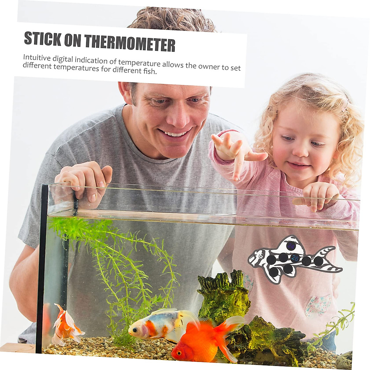 Baluue 4 Sets LCD Thermometer Submersible Temperature Indicator Temperature Strips Digital Fish Tank Temperature Gauge Aquarium Sticker Stick on Adhesive Stickers Paper Number Wine Bottle